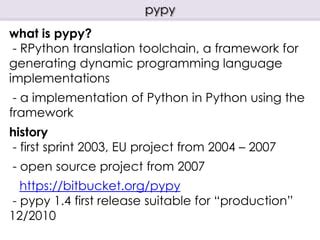 PyPy Is It Ready For Production PPT