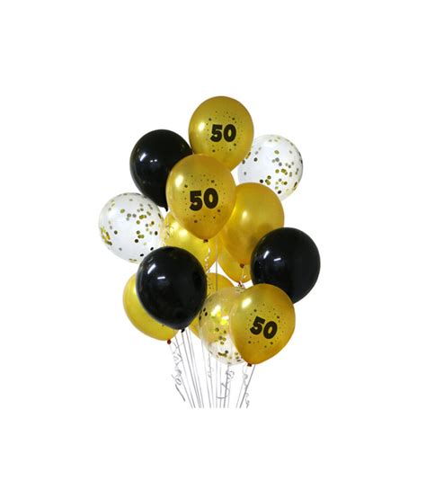 50th Birthday Latex Balloon Bouquet 15pc Looksharpstore