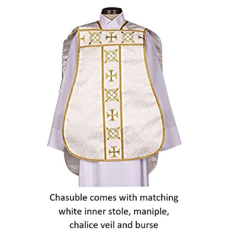 Rj Toomey Roman Fiddleback White Ihs Chasuble With Accessories