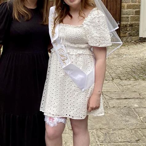 Missguided White Broderie Mini Milkmaid Dress Size Depop