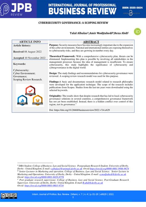 Pdf Cybersecurity Governance A Scoping Review