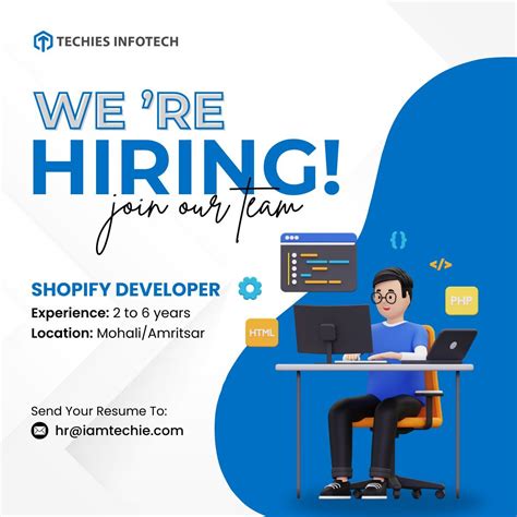 Shopifydeveloper Shopifyjobs Hiring Hiringalert Hiringnow Techies Infotech