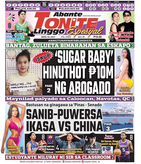 Tonite Front Page Balita Ngayong Abril