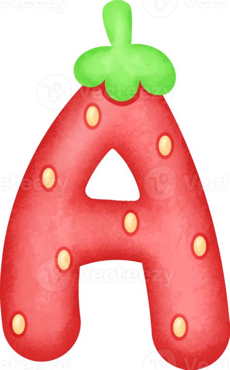 Alphabet Cute Letter A Strawberry 36004964 Png