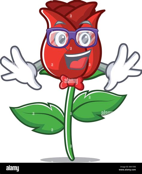 Geek Red Rose Character Cartoon Stock Vector Image And Art Alamy