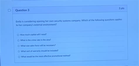 solved question 33 ﻿ptsemily is considering opening her own