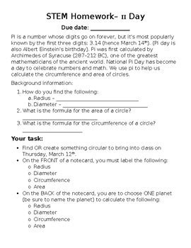 STEM Pi Day By Michaela O Brien Teachers Pay Teachers