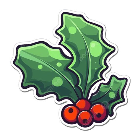 만화 일러스트 스티커 크리스마스 호랑가시나무 가지 클립 아트 벡터 크리스마스 홀리 상표 만화 Png 일러스트 및 벡터 에 대한 무료 다운로드 Pngtree