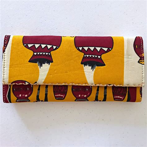 Chike African Print Purse Wallet Orange Afrilege