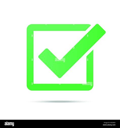 Green Tick Checkbox Vector Illustration Isolated On White Background