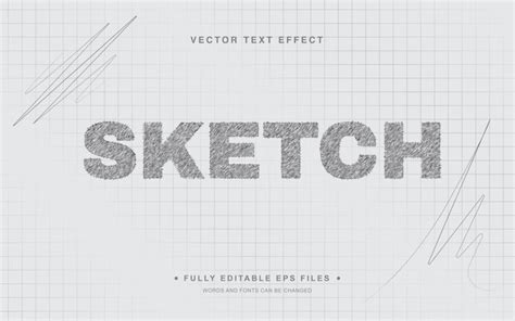 Premium Vector Sketch Editable Text Effect