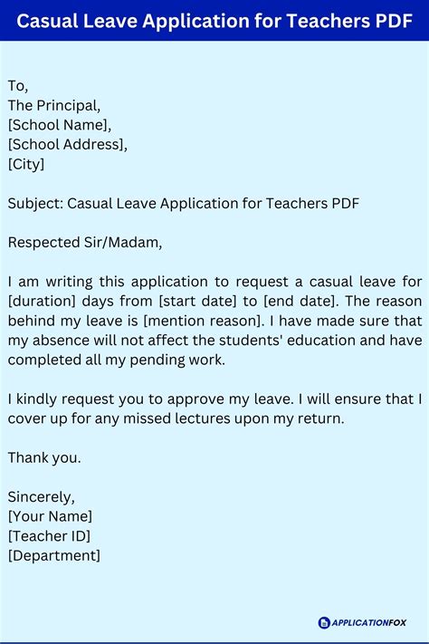 Samples Casual Leave Application