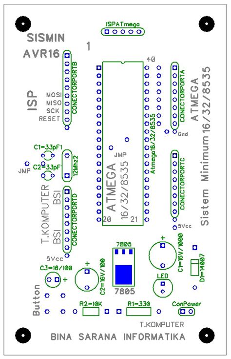 Mikrokontroler Atmel Mcs51 Dan Atmega Avr Layout Pcb Atmega 16328535