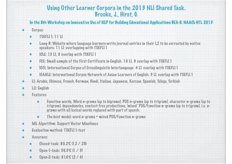 Native Language Identification Brief Review To The State Of The Art