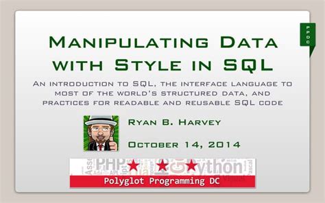 Manipulating Data In Style With Sql Ppt
