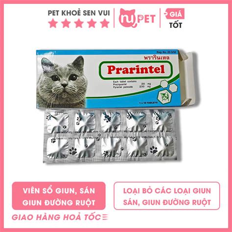 Viên Sổ Giun Tẩy Giun Sán Giun đường Ruột Prarintel Cho Mèo