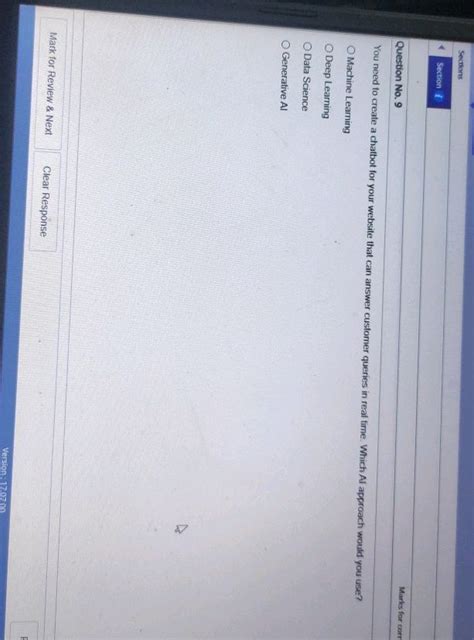 Sections Section T Marks For Corr Question No StudyX