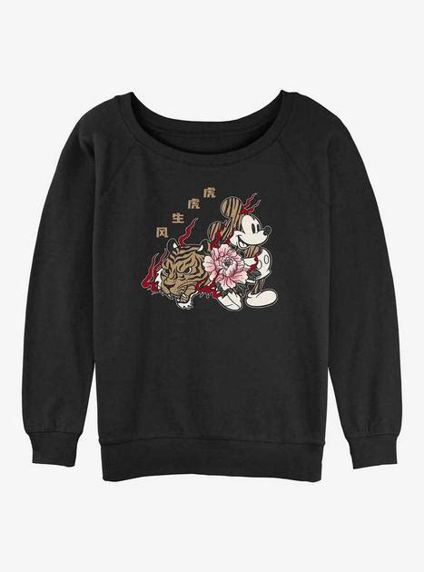 Disney Mickey Mouse New Year Mickey Girls Slouchy Sweatshirt Black