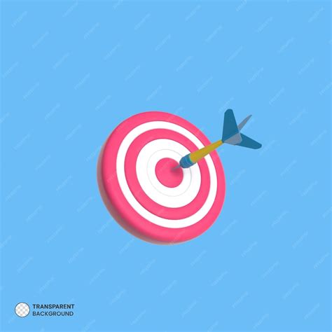 다트 판이 비즈니스 목표와 성공 개념 아이콘 3d 렌더링 무료 Psd 파일