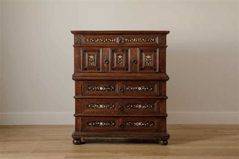 Charles Ii Oak Mother Of Pearl Bone Inlaid Chest On Chest Antique Furniture Max Rollitt