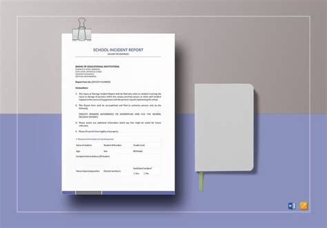 School Incident Report Template In Word Google Docs Apple Pages