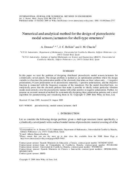 Pdf Numerical And Analytical Method For The Design Of Piezoelectric