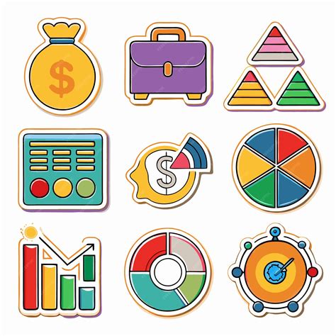 Business Charts Graphs And Data Analysis Icons Premium Ai Generated