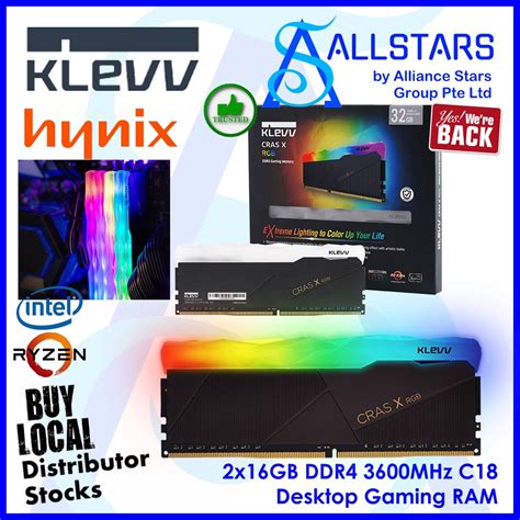 KLEVV GB X GB KLEVV CRAS X RGB DDR MHz CL RAM Kit Gaming Deskop RAM Shopee