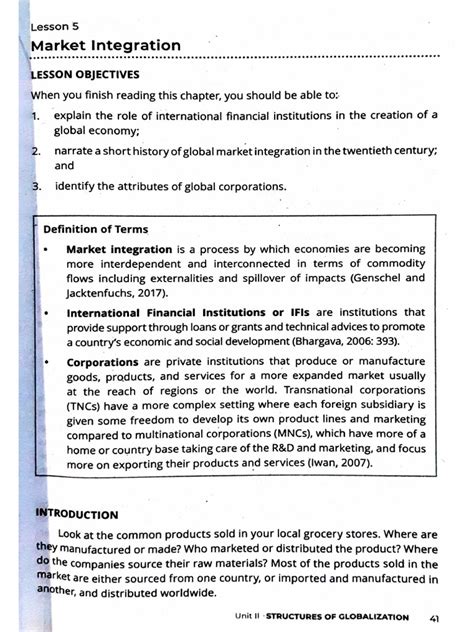 Topic Market Integration Pdf