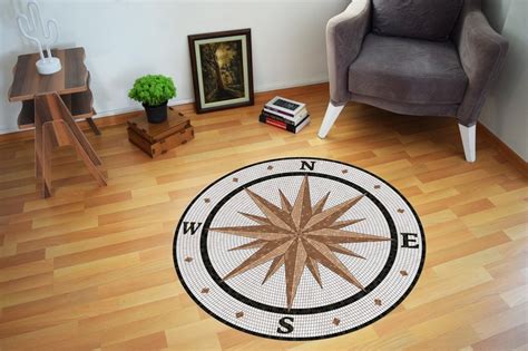 Compass Rose Rug Compass Medallion Decor Home Decor 3d Compass Rug