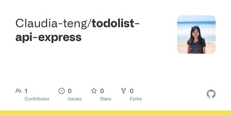 GitHub Claudia Teng Todolist Api Express