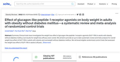 Effect Of Glucagon‐like Peptide‐1 Receptor Agonists On Body Weight In