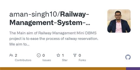 GitHub Aman Singh10 Railway Management System Dbms Mini Project The