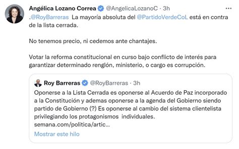 Roy Barreras Hace Una Advertencia Al Partido Verde Por Las Listas Cerradas Infobae