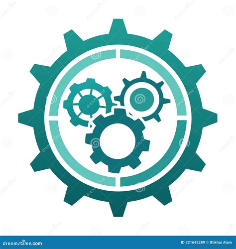 A Digital Illustration Of Three Interlocking Gear Wheels With A Larger