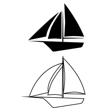 Voilier Icône Vecteur Ensemble Yacht Illustration Signe Collection
