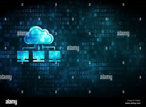 cloud networking concept cloud network on digital background stock