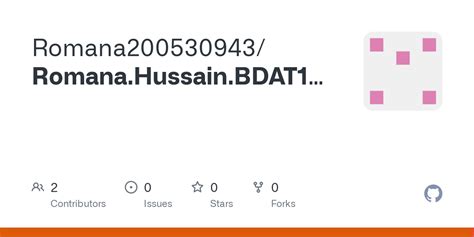 GitHub Romana200530943 Romana Hussain BDAT1004PS 2
