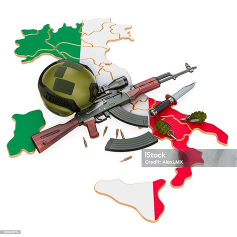 이탈리아 개념에서 군사력 군대 또는 전쟁 충돌 흰색 배경에서 격리된 3d 렌더링 3차원 형태에 대한 스톡 사진 및 기타 이미지 3차원 형태 Revolution 개념