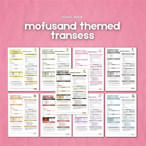 Mofusand Digital Note Taking Transes Template│yanna Digitals Yanna S