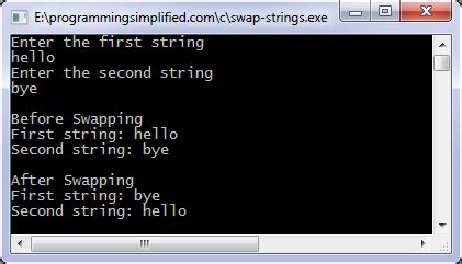 C Program To Swap Two Strings Python Tutorials