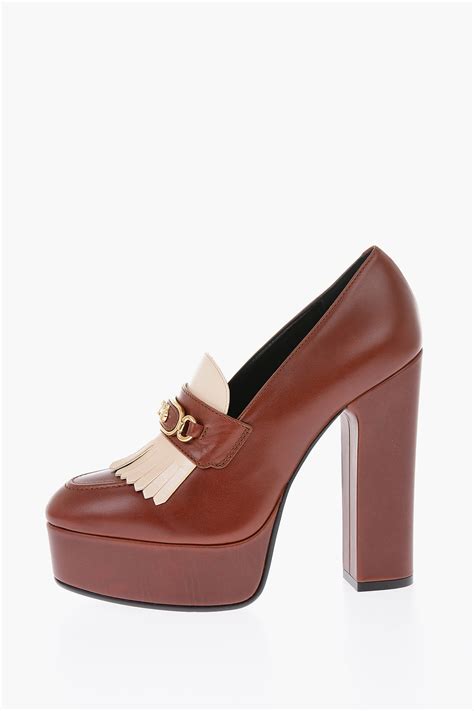 Celine Melody Leather Sulky Kiltie Loafers 13cm Women Glamood Outlet