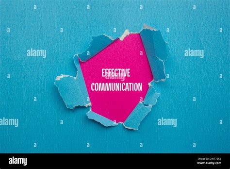 Effective Communication Words Written On Blue Torn Paper With Pink Background Conceptual Symbol
