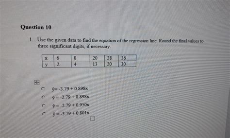 Solved Question Use The Given Data To Find The Chegg