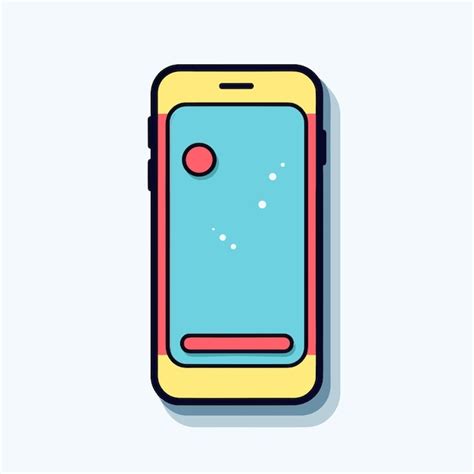 Vetor De Um Telefone De Tela Azul Com Um Botão Vermelho Vetor Premium