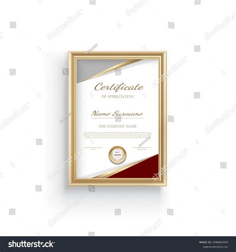 Certificate Completion Design Certificate Achievement Education Stock