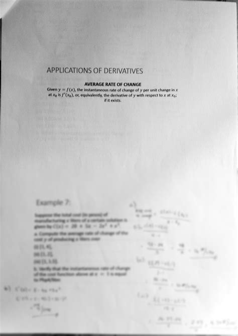 SOLUTION Basic Calculus Notes Average Rate Of Change Examples Studypool