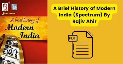 Pdf A Brief History Of Modern India Spectrum By Rajiv Ahir Book