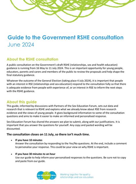Guide To The Rshe Consultation Uk