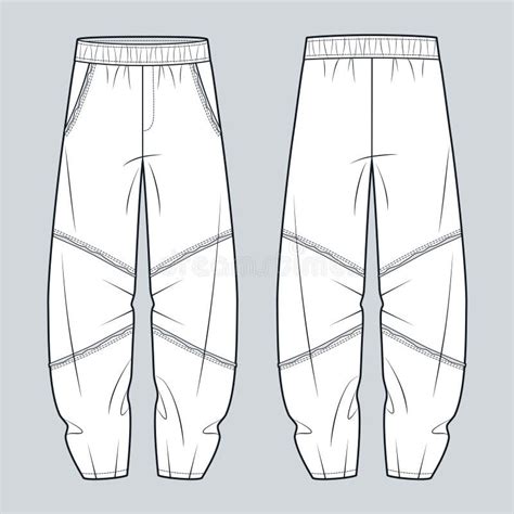Jogger Pants Fashion Flat Technical Drawing Template Wide Leg Pants